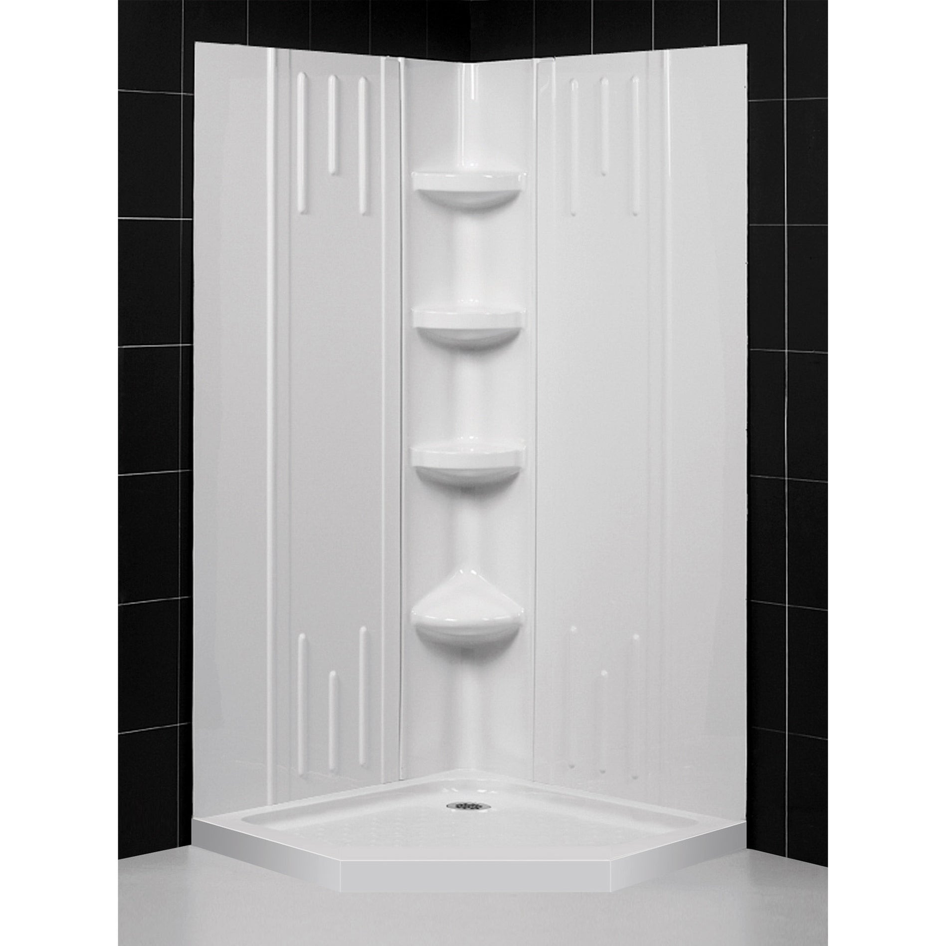 DreamLine DL-6042C-01 40"x40" Neo-Angle Shower Base and QWALL-2 Acrylic ...