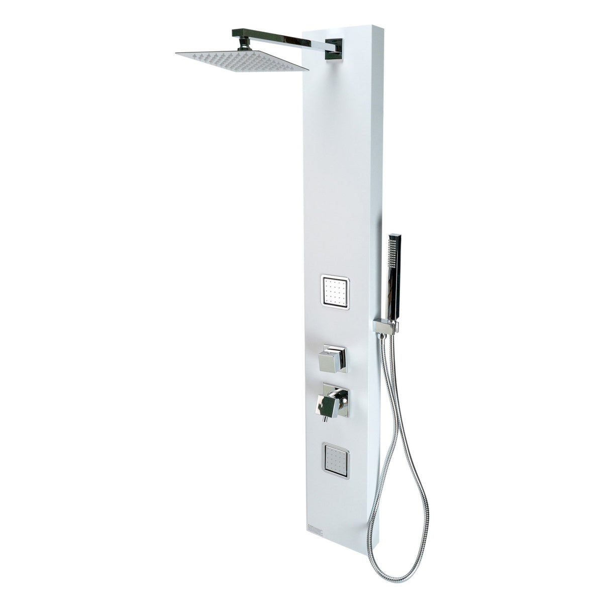 ALFI ABSP60W White Aluminum Shower Panel with 2 Body Sprays and Rain ...