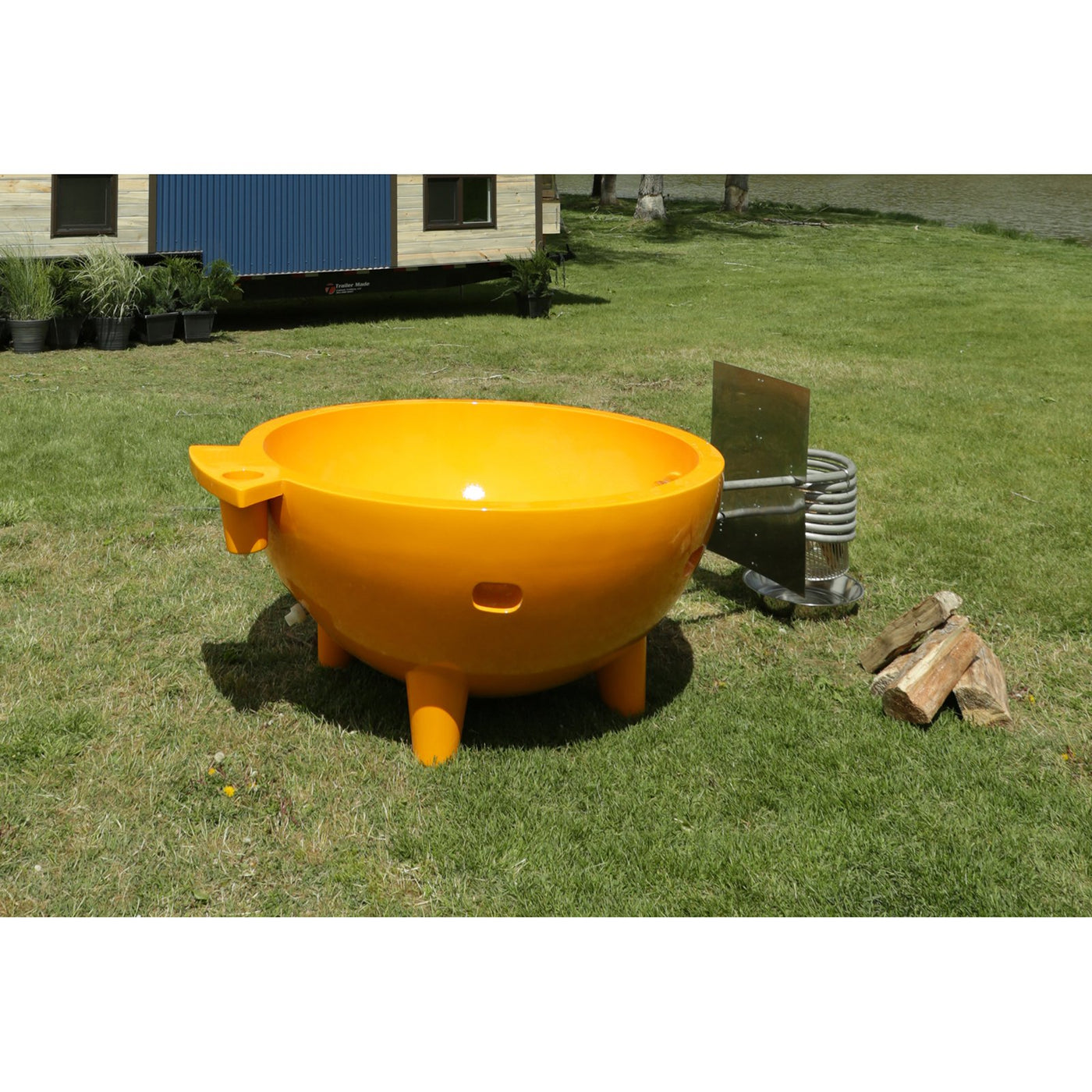 ALFI Brand Green FireHotTub The Round Fire Burning Portable Outdoor Hot ...