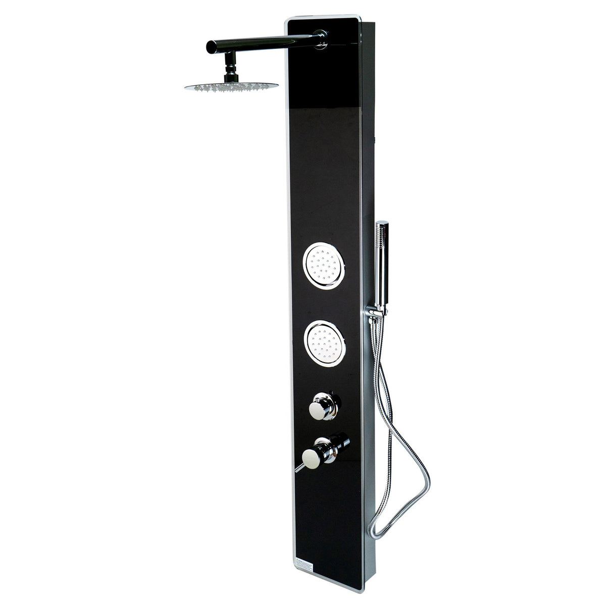 ALFI Brand ABSP55B Black Glass Shower Panel with 2 Body Sprays and Rain ...
